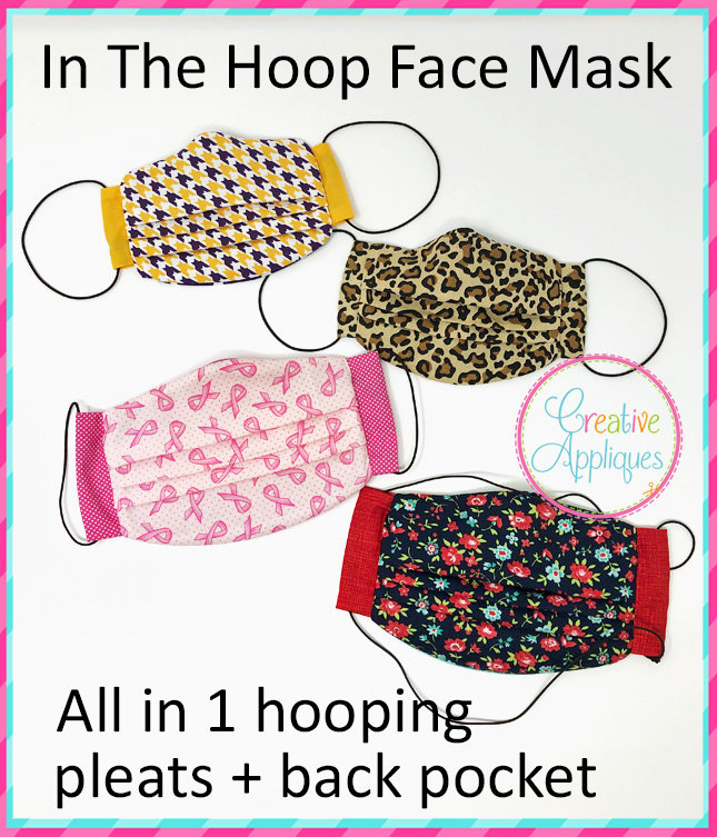 4 SIZES in the Hoop Face Mask Digital Machine Embroidery | Etsy