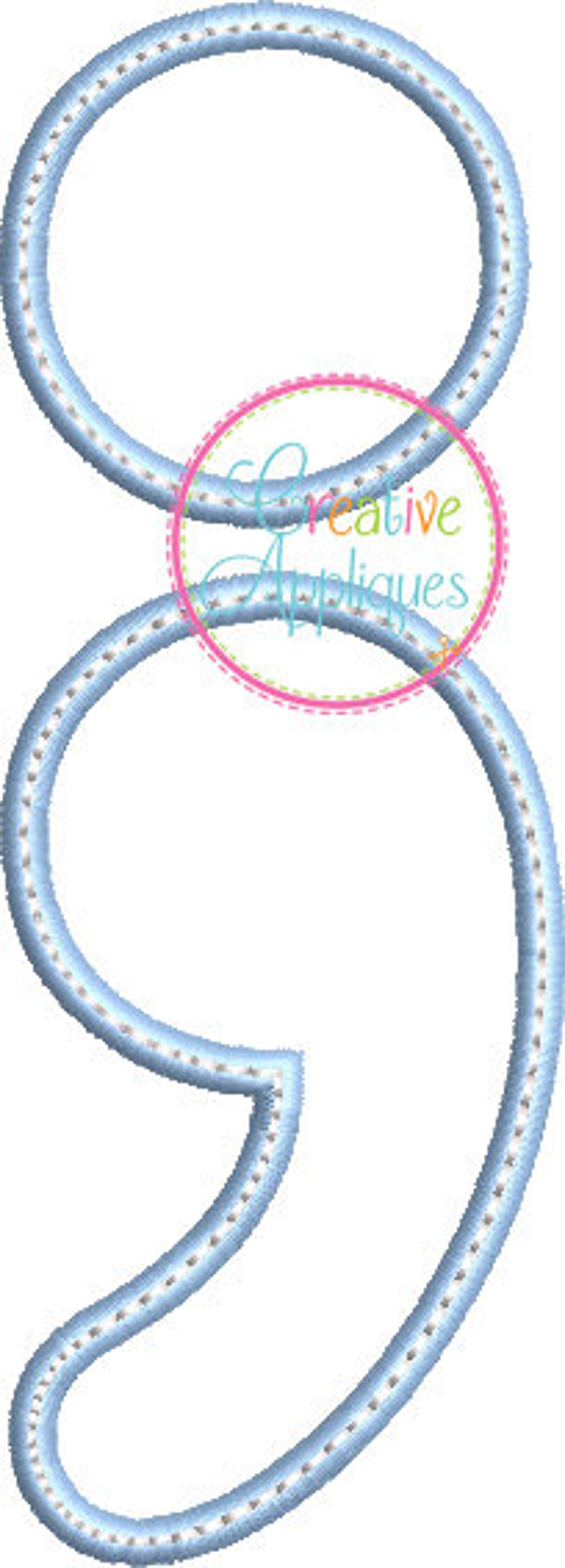 Semi Colon Applique Digital Machine Embroidery Applique Design - Etsy