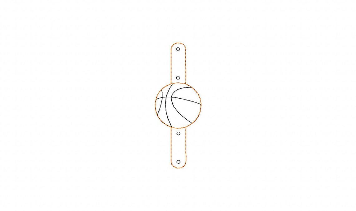 Basketball Double Snap Tab in the Hoop Design, Machine Embroidery ...