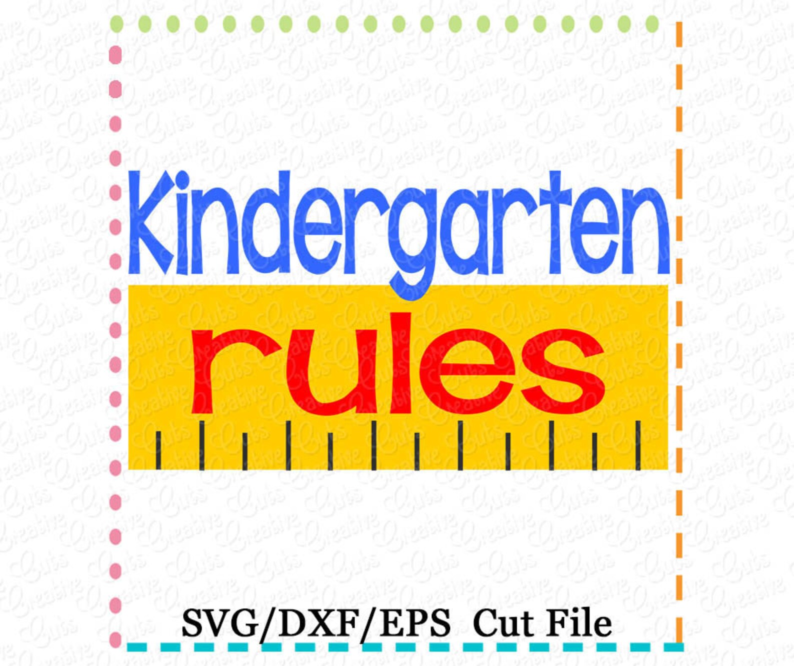 Kindergarten Rules SVG Cutting File Kindergarten Rules Svg - Etsy
