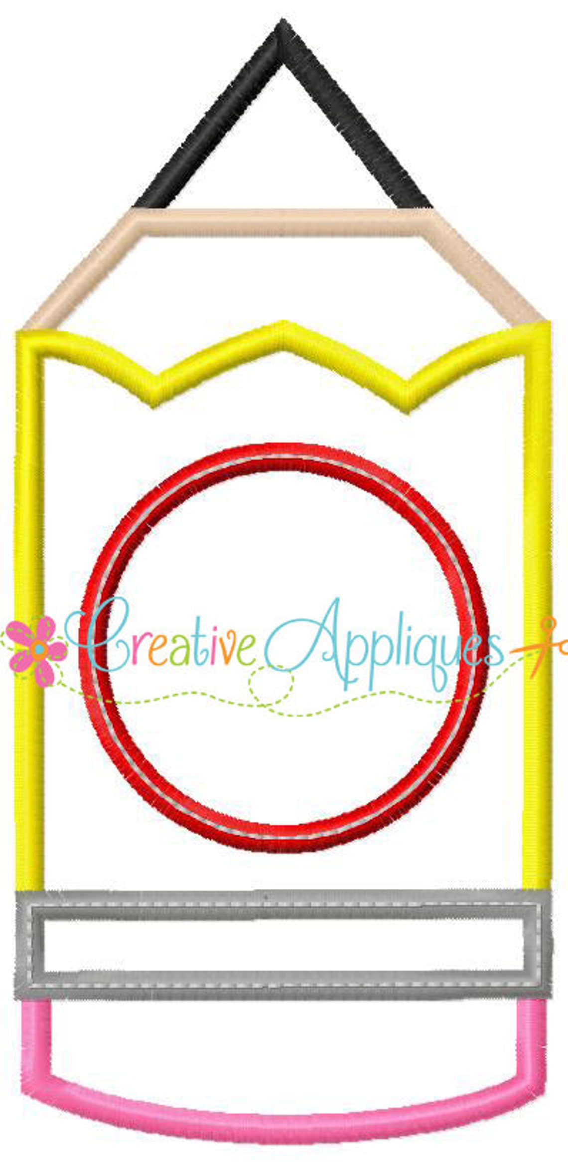 Pencil Monogram Digital Machine Embroidery Applique Design 4 - Etsy