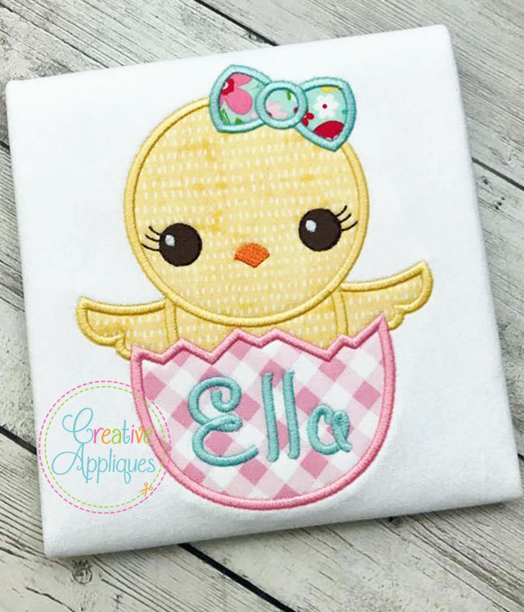 Girl Chick Easter Applique Digital Machine Embroidery Applique Design 4 ...