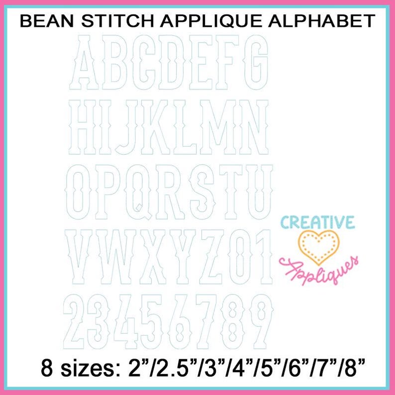Howdy Bean Stitch Applique Alphabet Machine Embroidery Design, Alphabet ...
