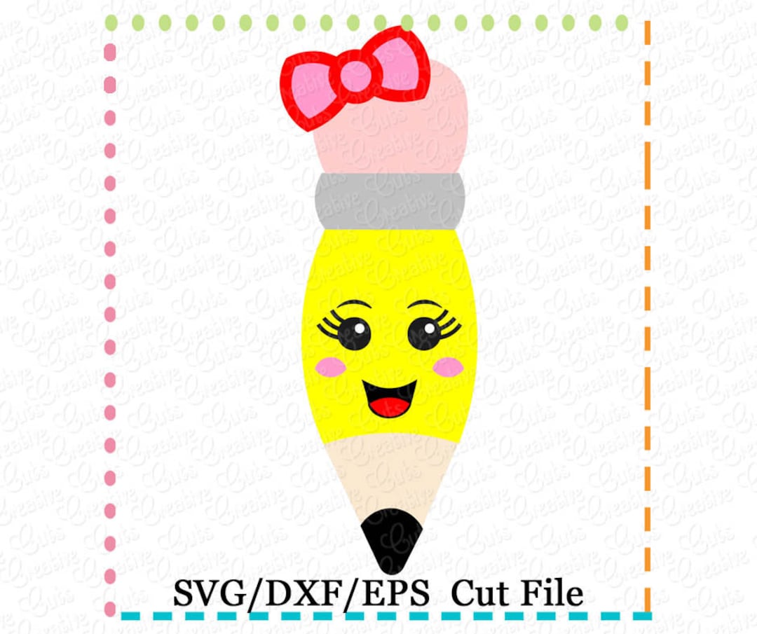 Happy Pencil SVG Cutting File, School Svg, Pencil Svg, Pencil Cut File ...