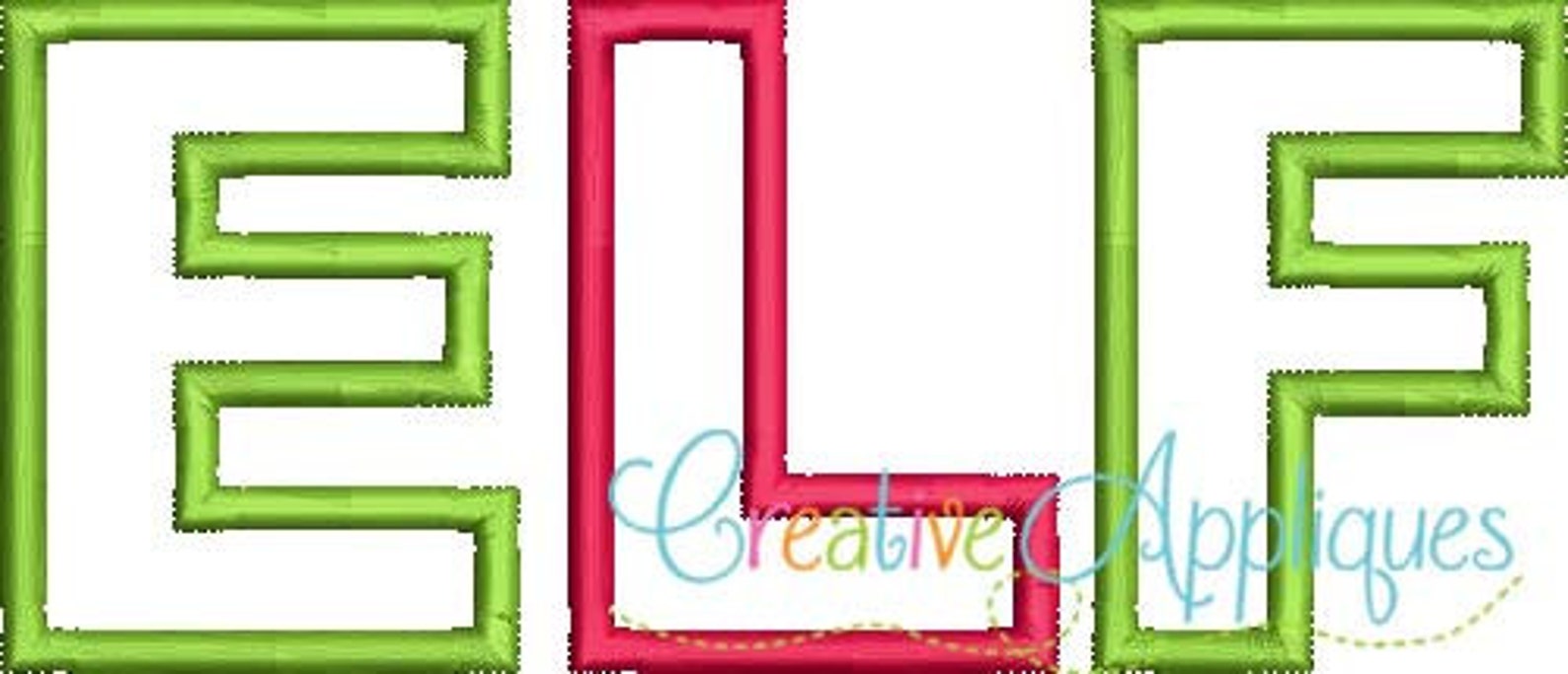 Elf Applique Digital Machine Embroidery Design 7 Sizes!!!, Elf Word ...