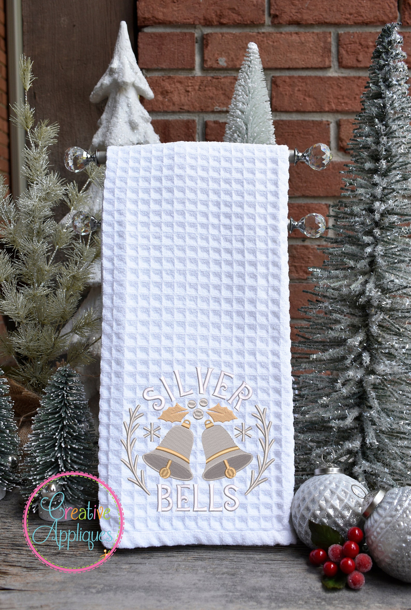 5 SIZES Silver Bells Digital Machine Embroidery Design, Silver and Gold ...