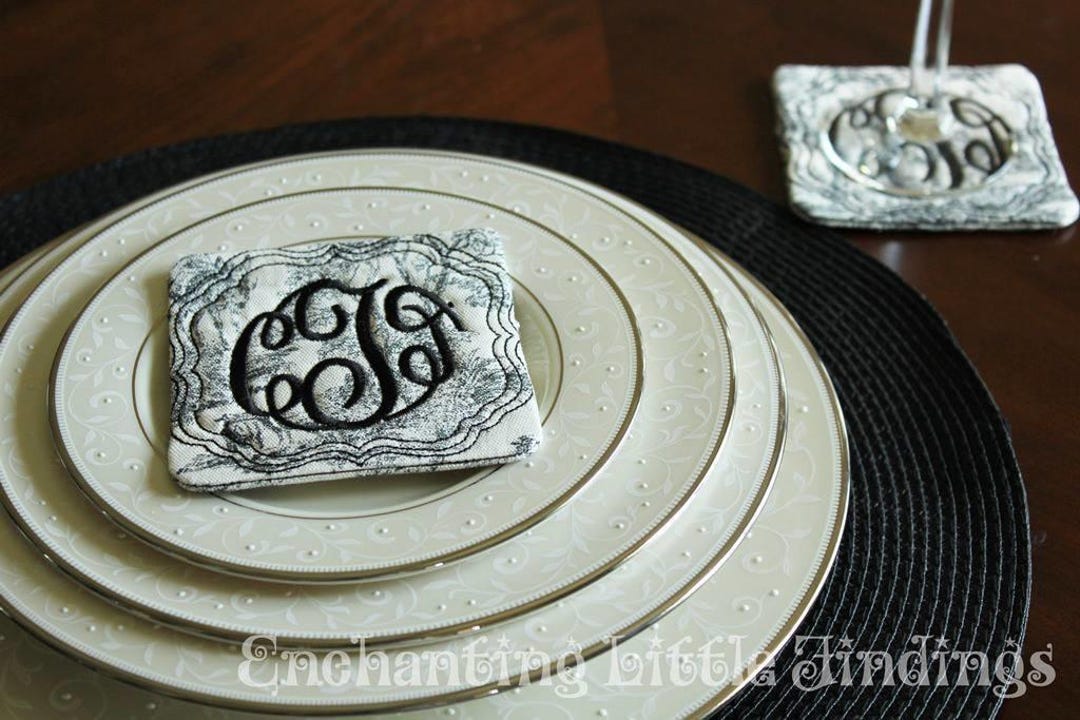 Elegant Coaster in the Hoop Machine Embroidery Design, in the Hoop ...