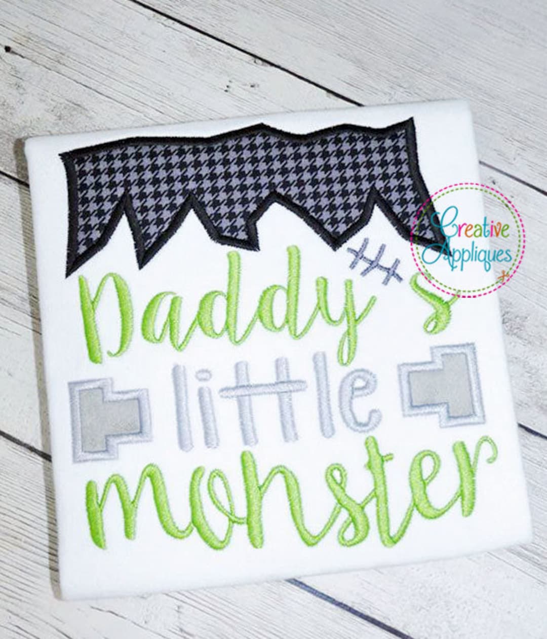 Daddy's Little Monster Digital Machine Embroidery Applique Design 4 ...