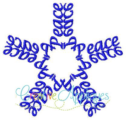 Peace Word Ornament Snowflake Design in the Hoop Applique Machine ...