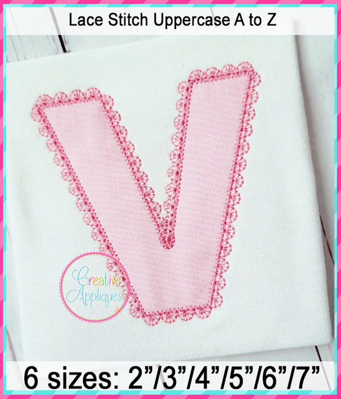 Lace Stitch Applique Alphabet Letter Set A-Z Applique Machine ...