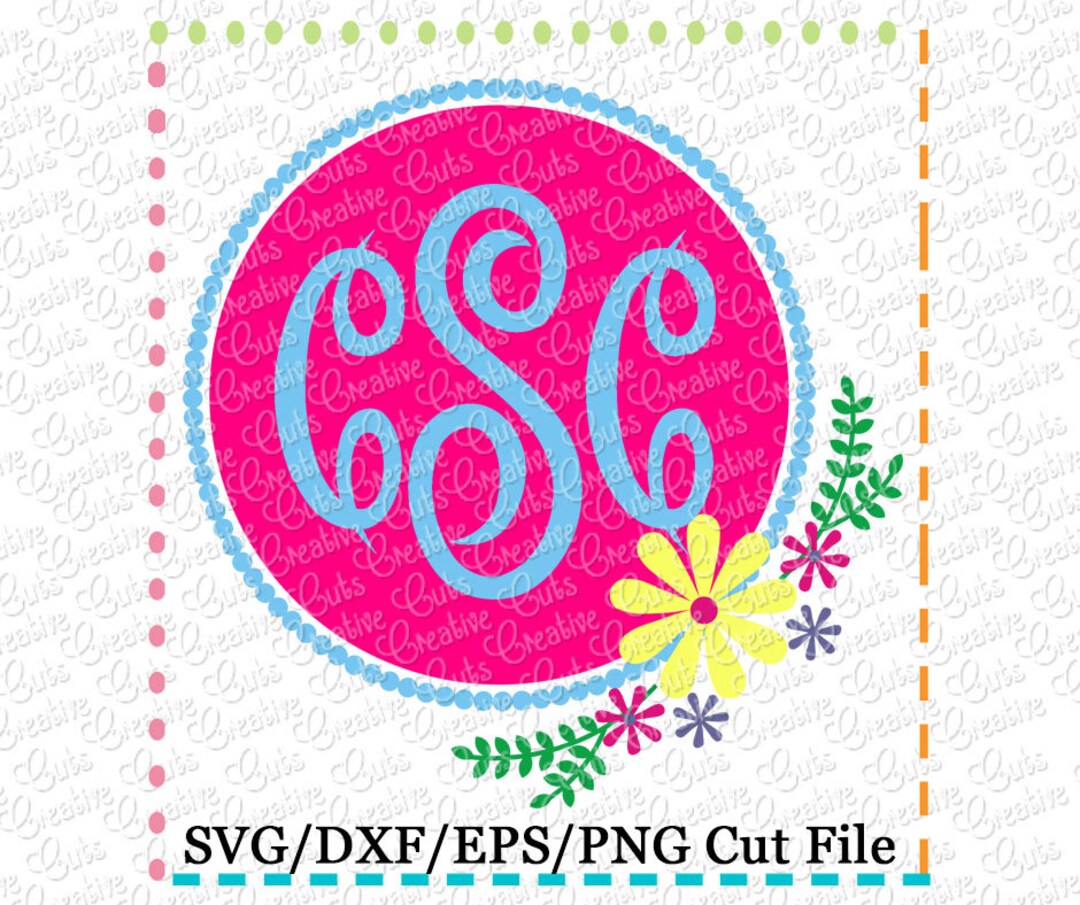 Monogram Flower Frame SVG Cutting File, Monogram Flower Svg, Monogram ...