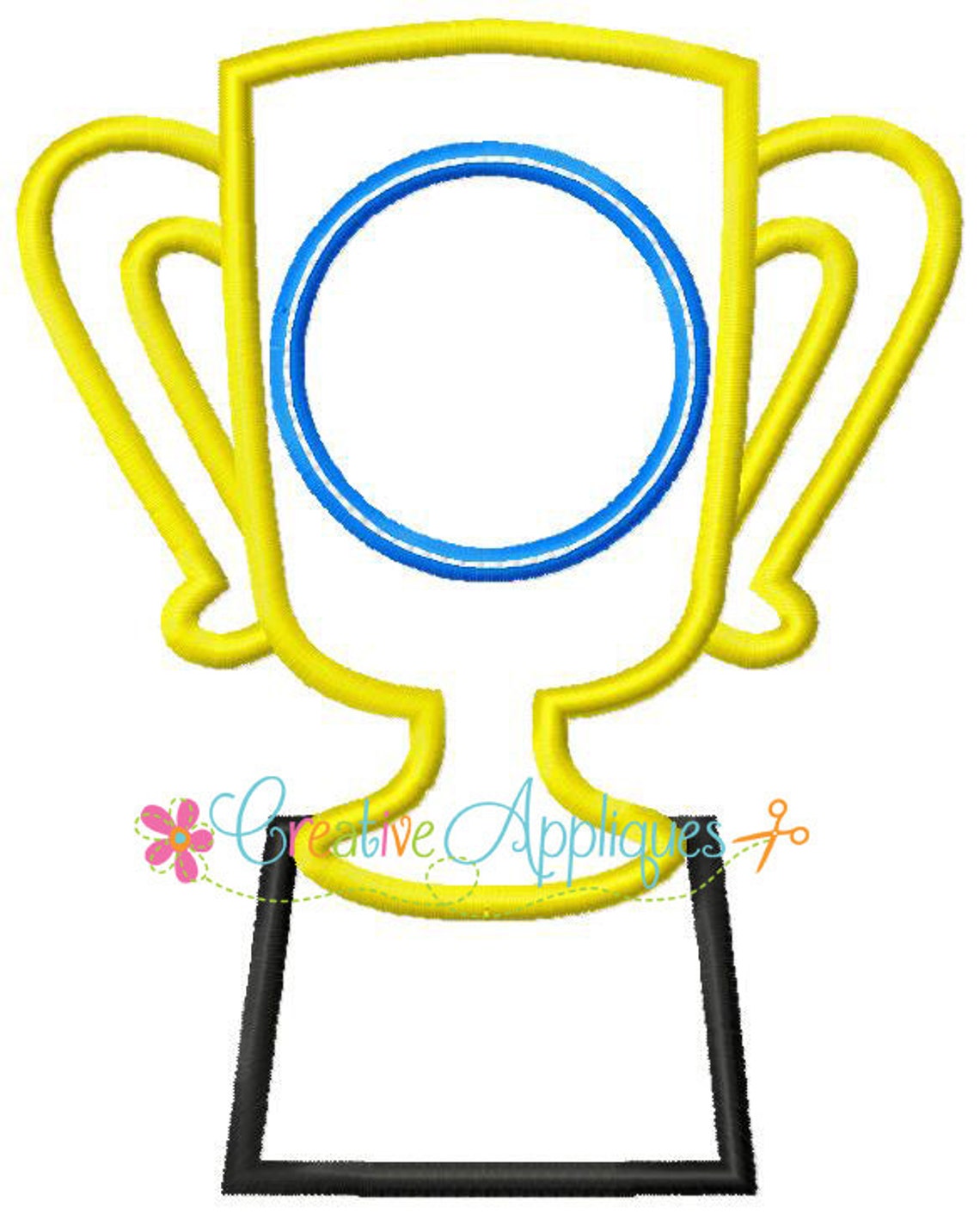 Trophy Monogram Digital Machine Embroidery Applique Design 4 Sizes ...