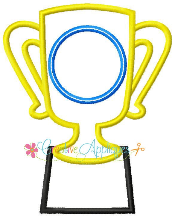 Trophy Monogram Digital Machine Embroidery Applique Design 4 | Etsy