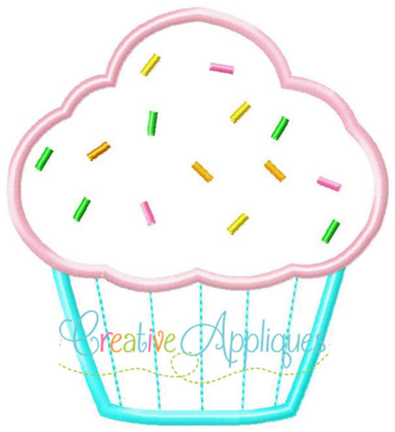 Cupcake Digital Machine Embroidery Applique Design 4 Sizes - Etsy