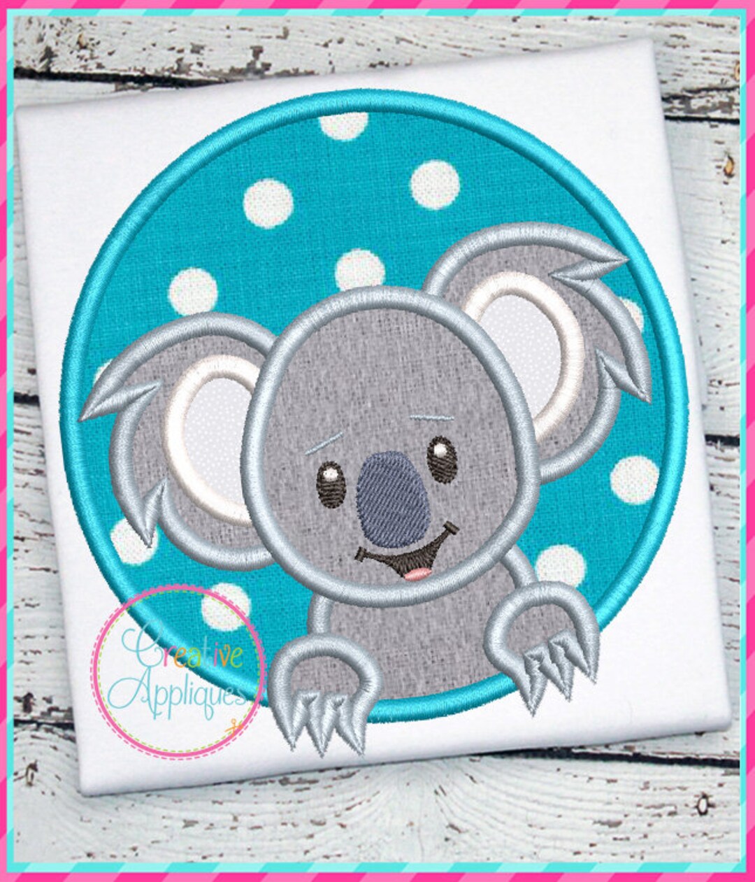 Koala Circle Digital Machine Embroidery Applique Design 4 SIZES, Koala ...