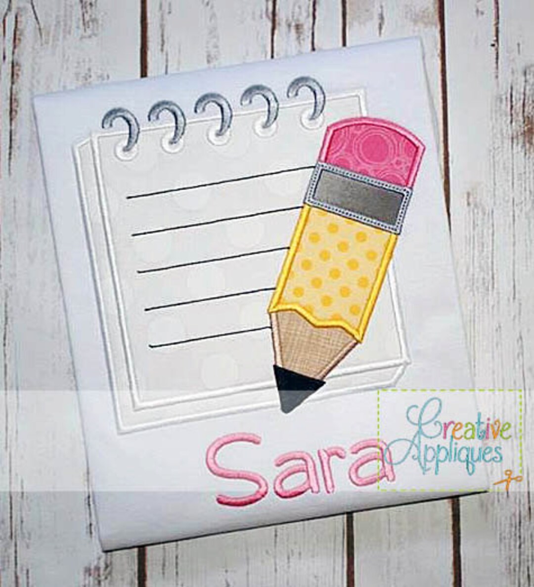 Pencil Notebook Digital Machine Embroidery Applique Design 4 Sizes - Etsy