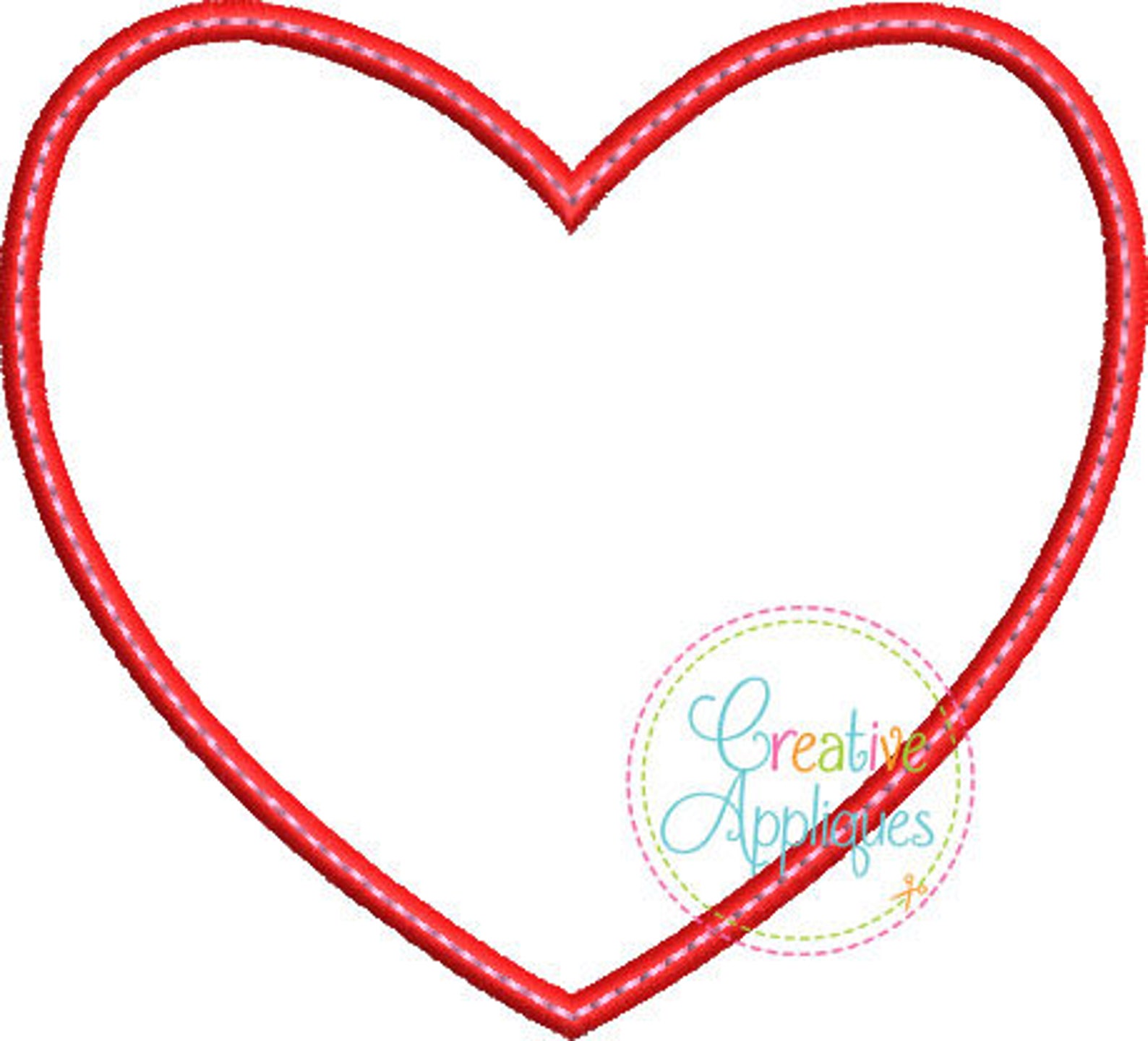 Heart Applique Digital Machine Embroidery Design 5 Sizes | Etsy