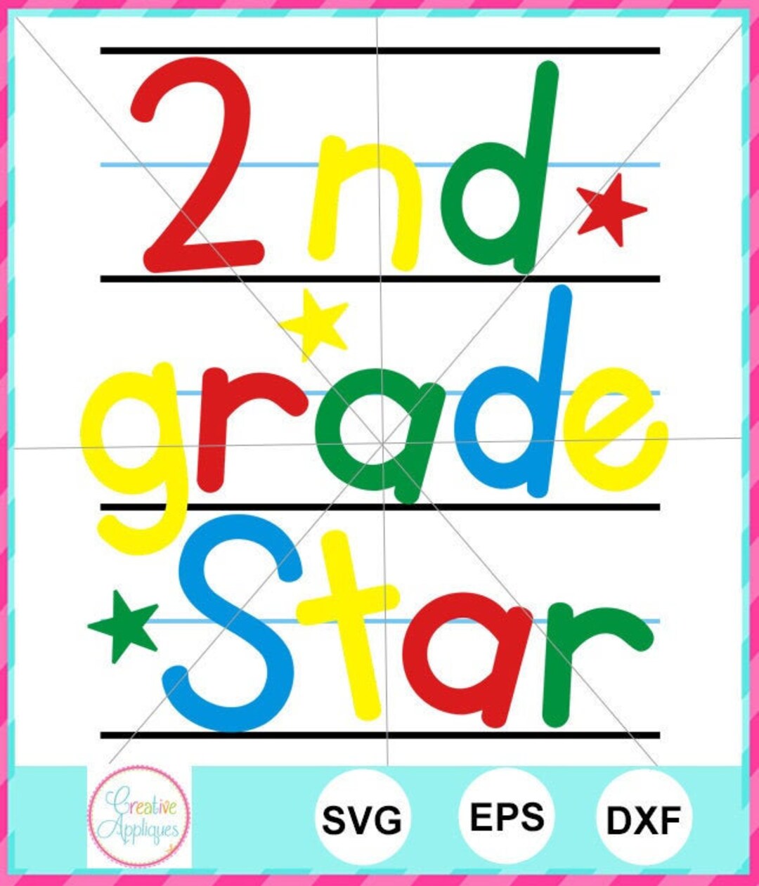 2nd Grade Star Svg Cutting File, 2nd Grade Svg Cut File, 2nd Grade ...