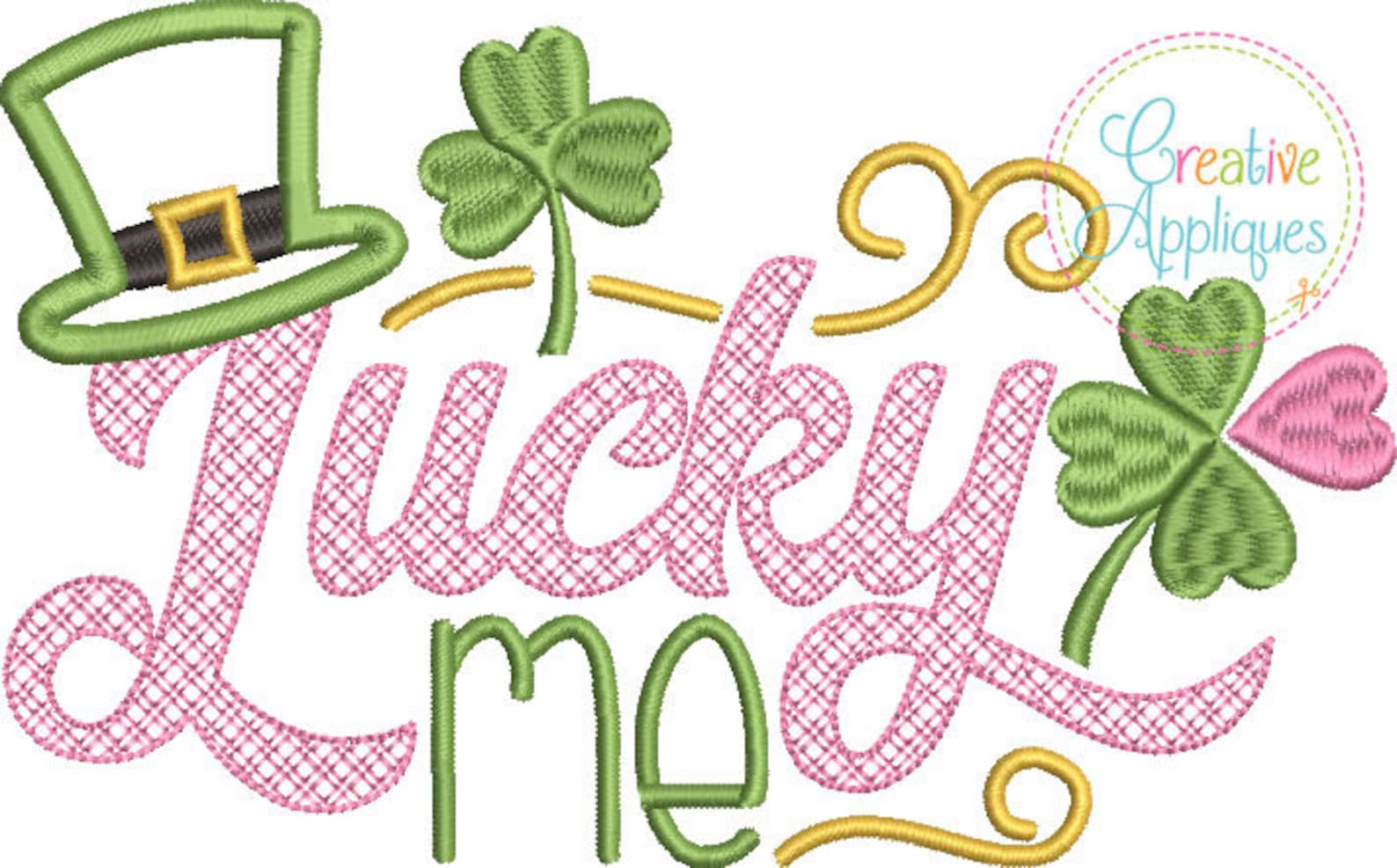Lucky Me Applique Digital Machine Embroidery Design 5 Sizes, St Patrick ...
