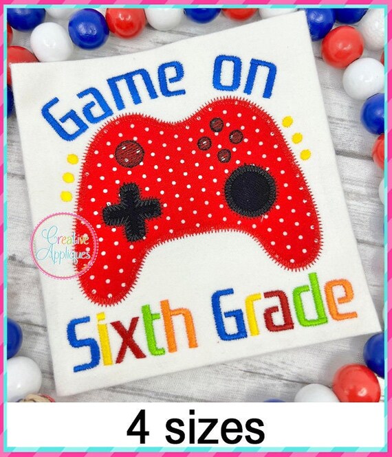 Game on Sixth Grade Applique Machine Embroidery Design 4 - Etsy