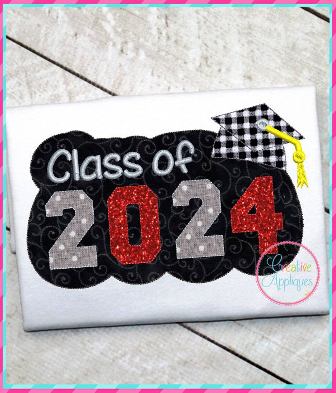Bean Stitch Class of 2024 Graduation Digital Machine Embroidery ...