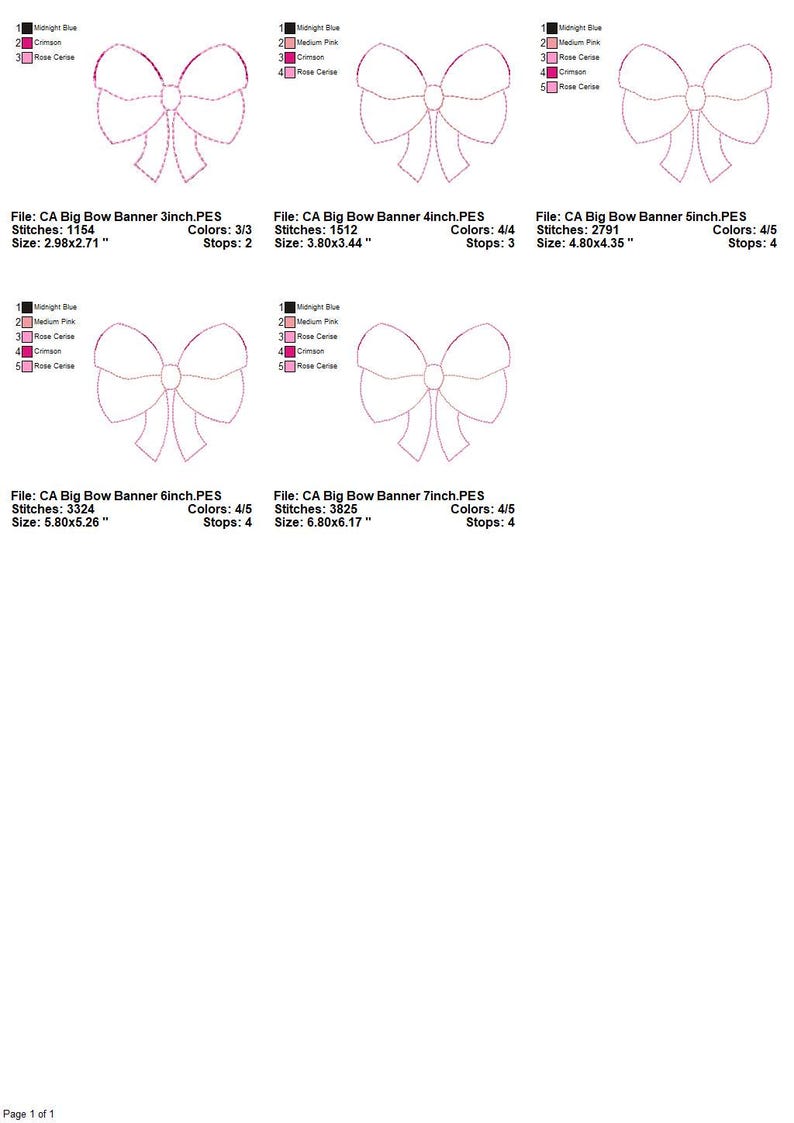 Bow Banner in the Hoop Machine Embroidery Design, in the Hoop ...