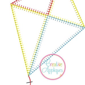 Kite Digital Machine Embroidery Applique Design 4 Sizes, Vintage Stitch ...