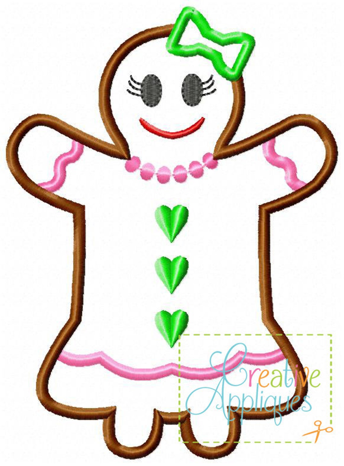 Gingerbread Girl Digital Machine Embroidery Applique Design 4 - Etsy