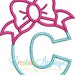 C Bow Letter C Applique Machine Embroidery Design 4 Sizes, Bow Applique ...