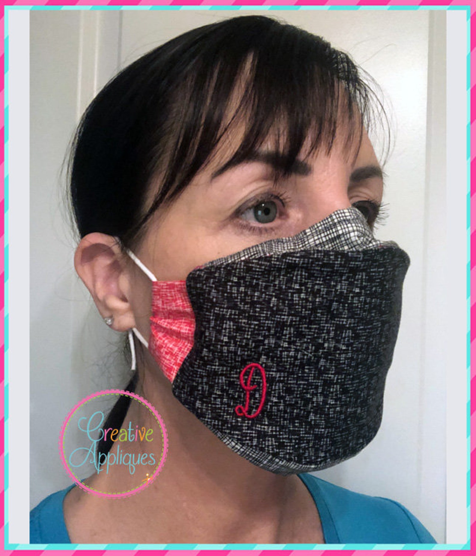 In the Hoop Face Mask Digital Machine Embroidery Design Flat | Etsy