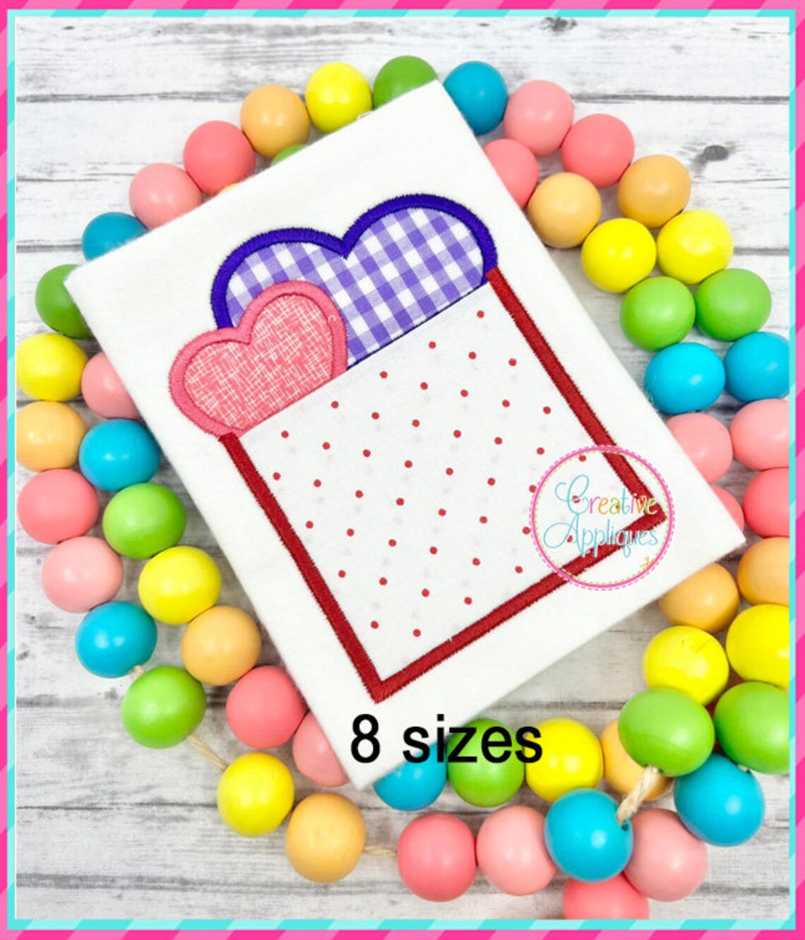 Heart Pocket Applique Machine Embroidery Design 9 Sizes, in the Hoop ...