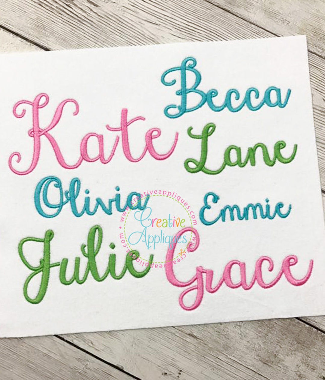 7 SIZES!!! Stylish Script Embroidery Font, Alphabet Font Digital ...