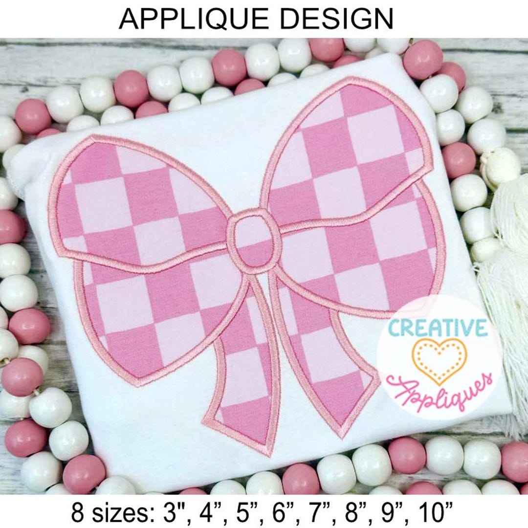 Bow Applique Machine Embroidery Design, Bow Applique Design, Machine ...
