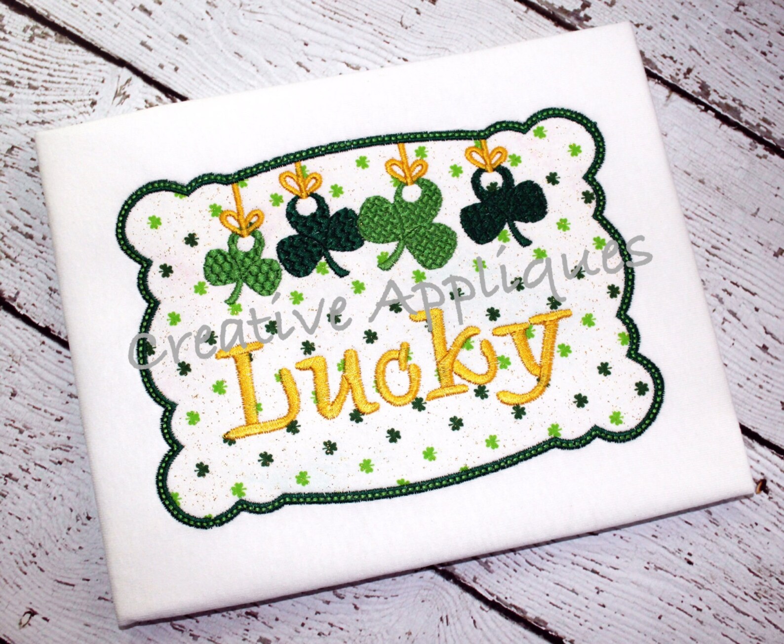 Lucky Shamrock Frame St Patrick's Day Digital Machine - Etsy