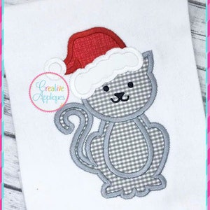 Santa Cat Digital Machine Embroidery Design 4 Sizes, Santa Cat ...