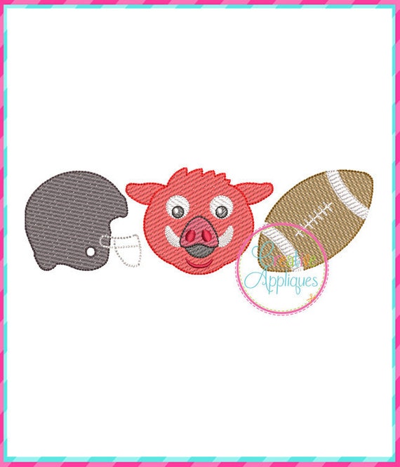 Sketch Stitch Hog Football Digital Machine Embroidery Design 5 | Etsy