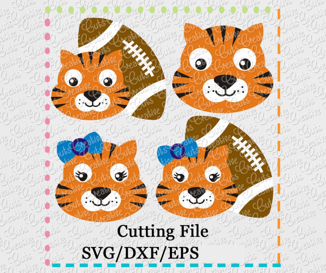EXCLUSIVE SVG Eps DXF Cutting File Tiger Football Svg, Mascot Svg ...
