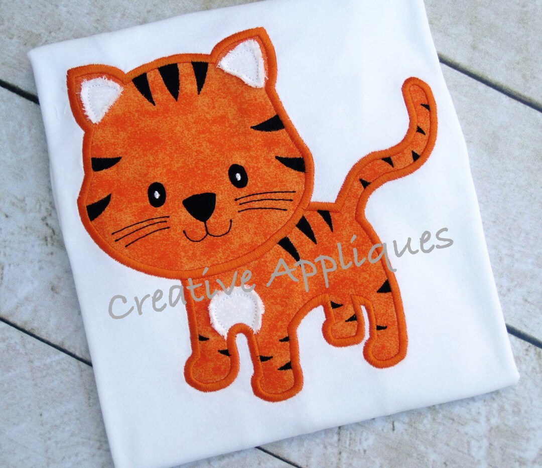 Tiger Digital Machine Embroidery Applique Design 4 Sizes, Tiger ...