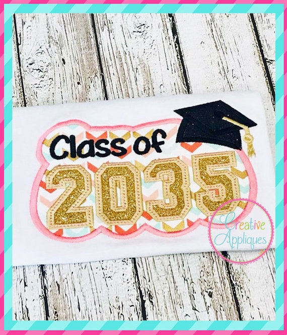 Class of 2035 Graduation Digital Machine Embroidery Applique - Etsy
