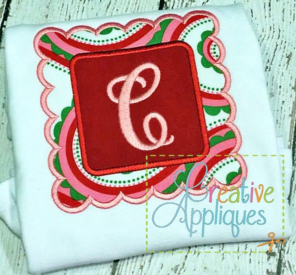 Scallop Square Frame Applique Machine Embroidery Design 4 Sizes - Etsy