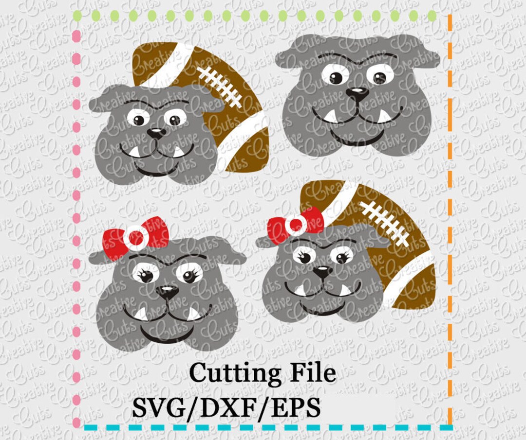 EXCLUSIVE SVG Eps DXF Cutting File Bulldog Football Svg, Mascot Svg ...