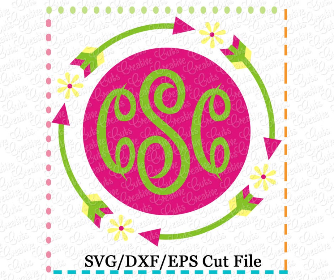 Tribal Monogram Frame SVG Cutting File, Monogram Frame Cut File ...