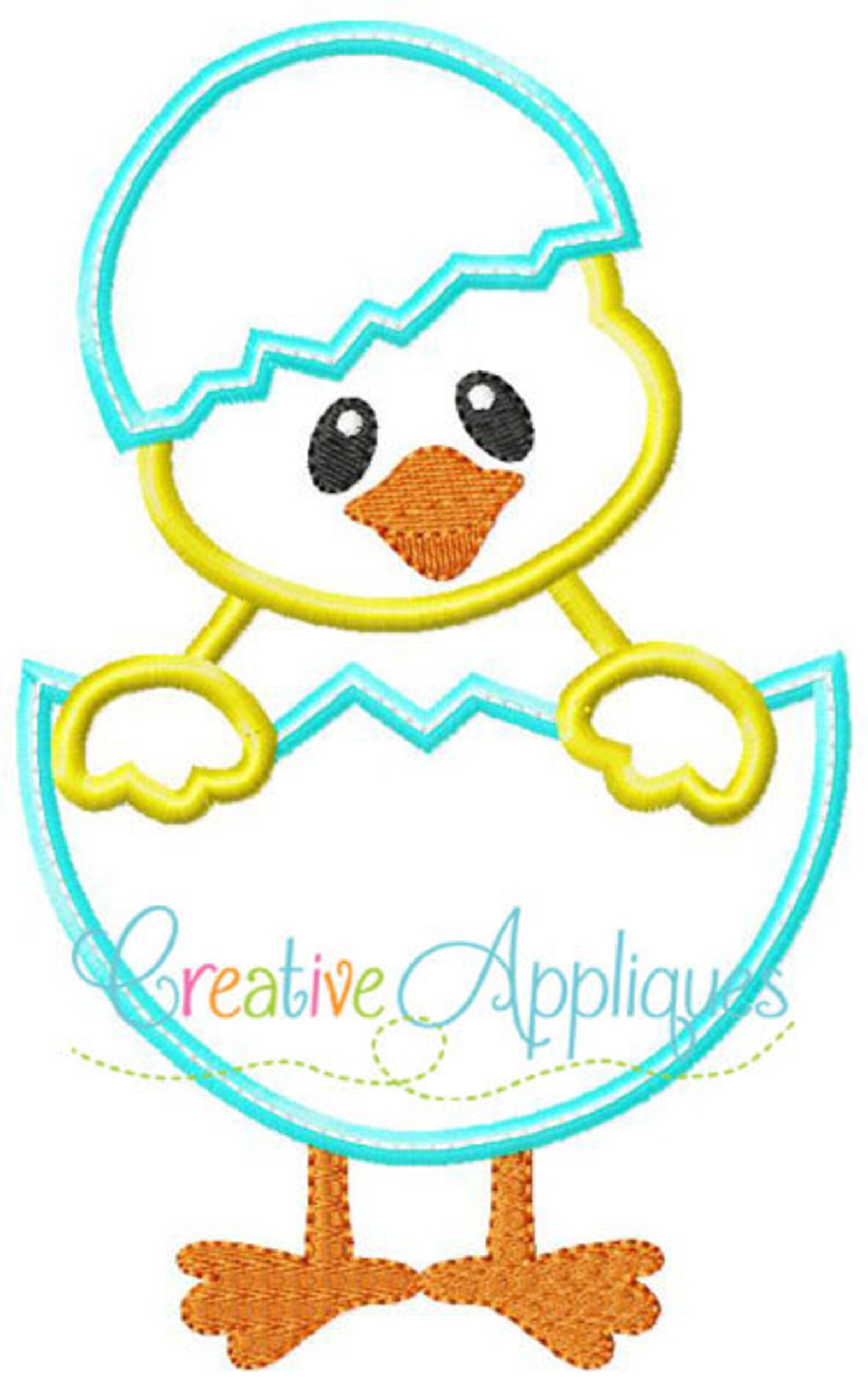 Chick in Easter Egg Digital Machine Embroidery Applique Design - Etsy