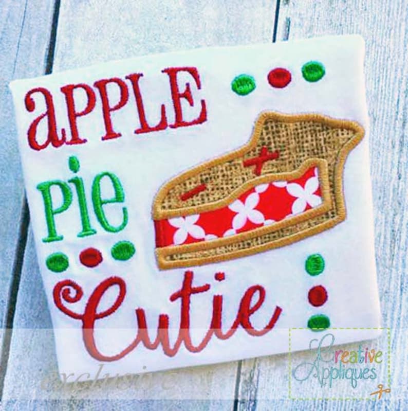 Apple Pie Cutie Applique Digital Machine Embroidery Design 4 | Etsy