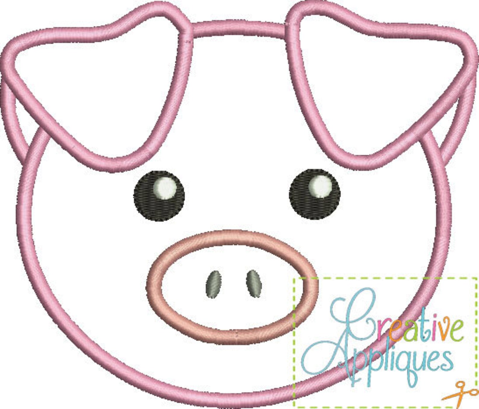 Pig Digital Machine Embroidery Applique Design 4 Sizes Pig - Etsy