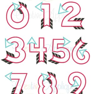 Tribal Arrow Number Set 0 Thru 9 Digital Machine Embroidery Design 4 ...
