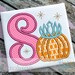 Pumpkin Princess Crown Number 8 Digital Machine Embroidery Applique ...