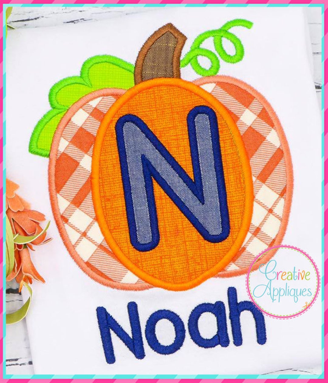 Pumpkin Alphabet Letter Set A-Z Applique Machine Embroidery Design 4 ...