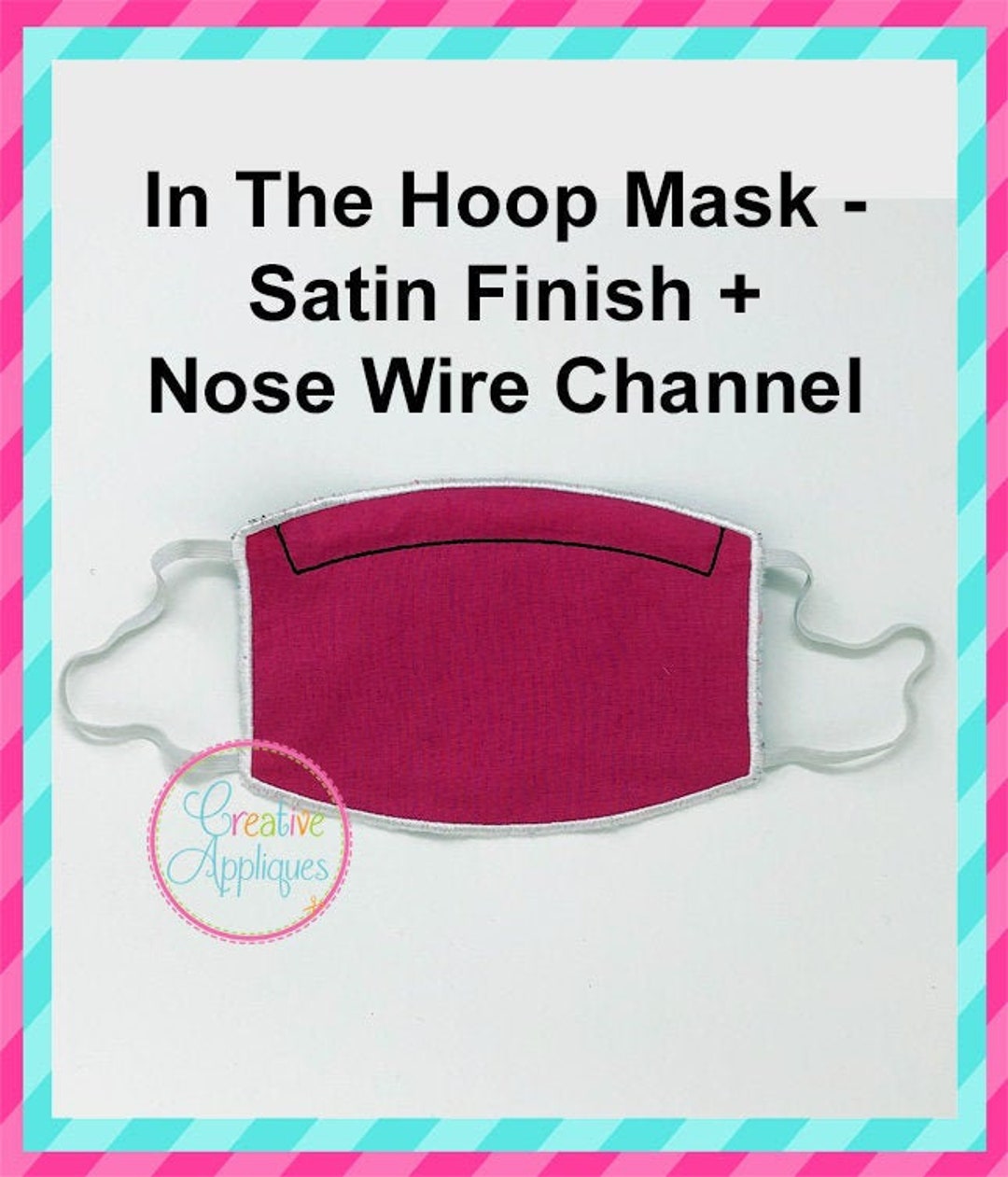 5 SIZES! in the Hoop Face Mask Digital Machine Embroidery Design ...