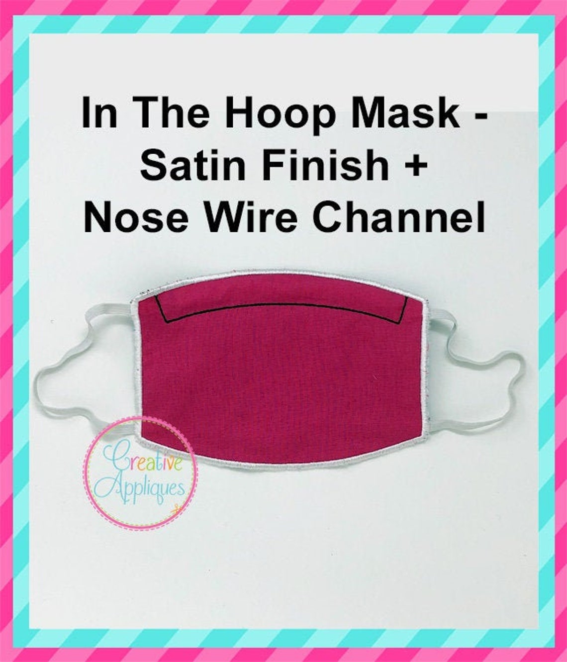 5 SIZES! in the Hoop Face Mask Digital Machine Embroidery Design ...